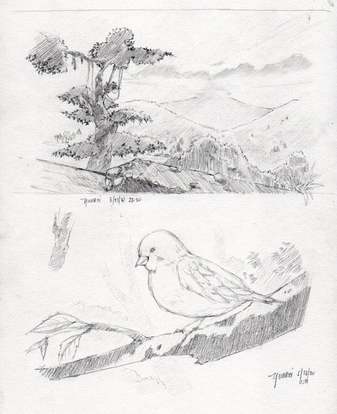 Draw sketch illustrate anime background or scenery by Yeorae | Fiverr