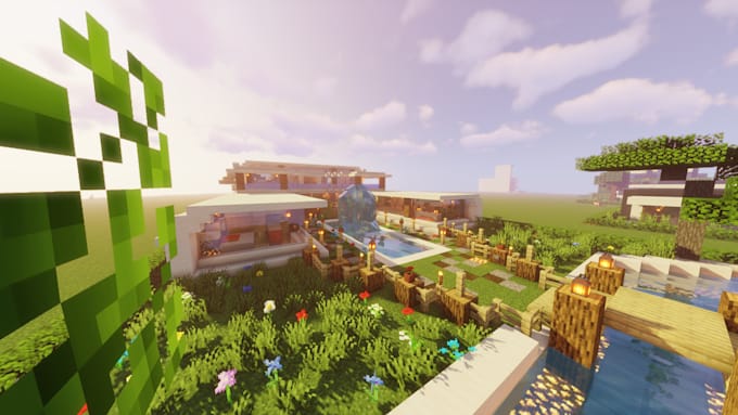 Design a fancy minecraft modern house by Kareemhajomar | Fiverr