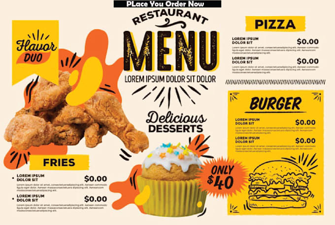 Make modern food menu,rate list or cafe menu by Anabiach617 | Fiverr