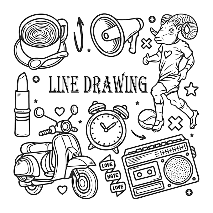 Draw a simple line drawing within 24 hours by Designbyfahad | Fiverr