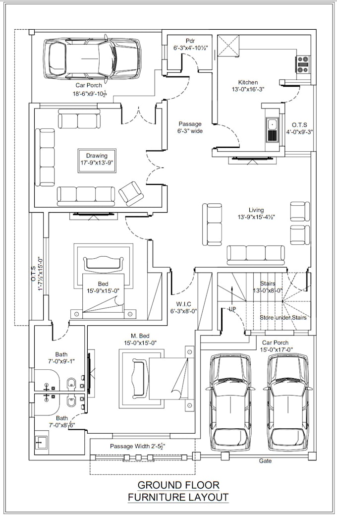Draw architectural 2d plans or pdf to cad files by Adnan1232 | Fiverr