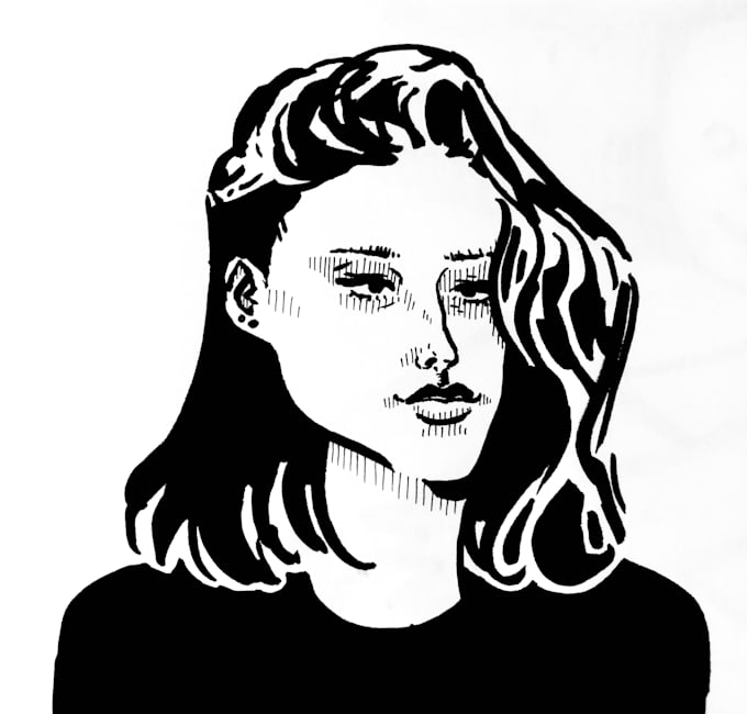 Draw black and white ink portraits by Dancepartyyy | Fiverr