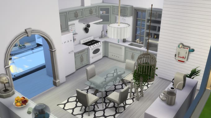 Build a sims 4 base game house with custom content by Ame_artist | Fiverr