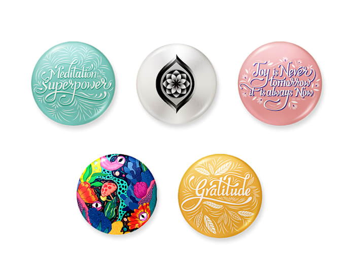 Design cute badges, sticker, doodle art in modern, fun and minimal ...