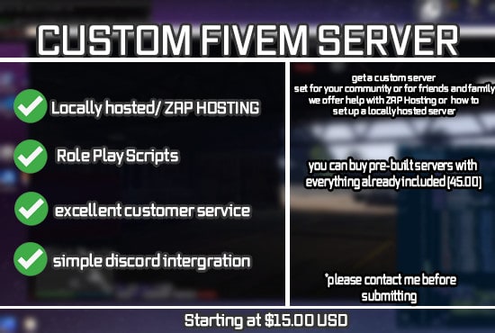 Set up a fivem server for you by Bobbymattox | Fiverr