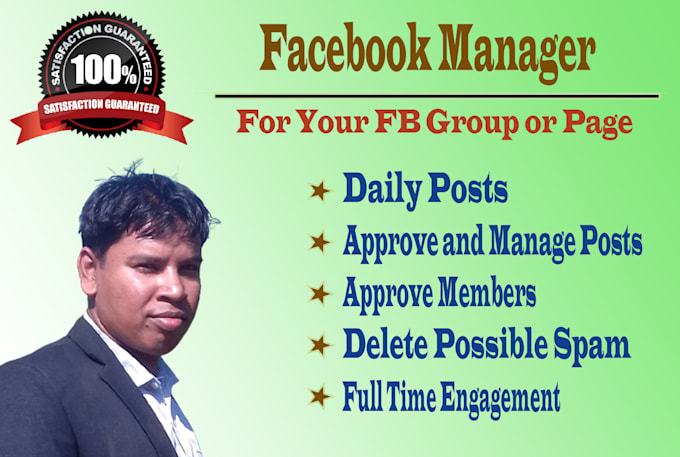 Be your facebook group or page admin or moderator by Sujontopu | Fiverr