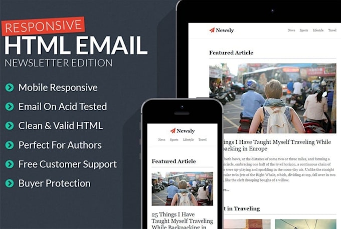 Create responsive html email template by Aneekakim | Fiverr