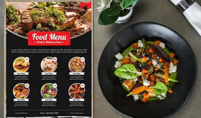 Create a professional restaurant menu design just in 6 hours by ...