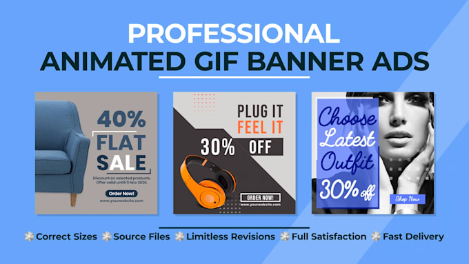 Make professional animated gif banner ads by Designerazmi95 | Fiverr