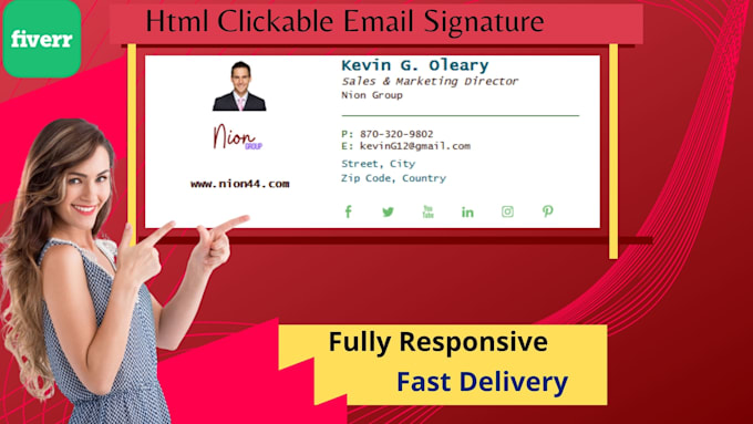 Design professional html clickable email signature by Nasrinmona | Fiverr Design professional html clickable email signature by Nasrinmona | Fiverr