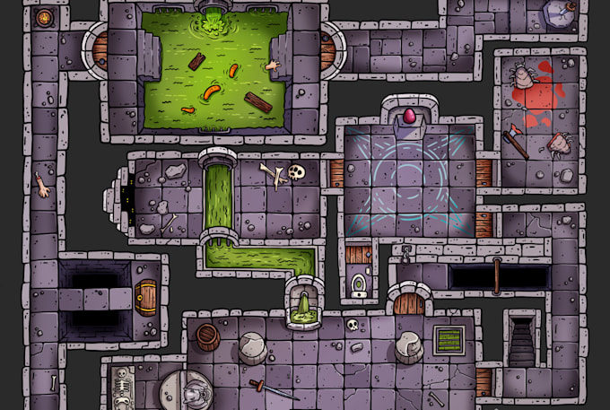 Create a custom hand drawn game map by Oixxoart | Fiverr