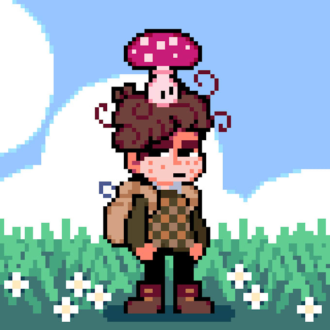 Do a pixel art profile icon with a nice background by Angelcervantaes ...