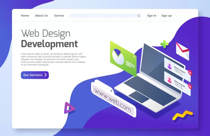 Build a simple and pretty ui design for a website and landing pages by ...