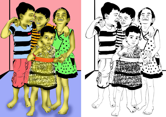 Draw a high detailed black and white vector line art by Dilan_prasanna ...