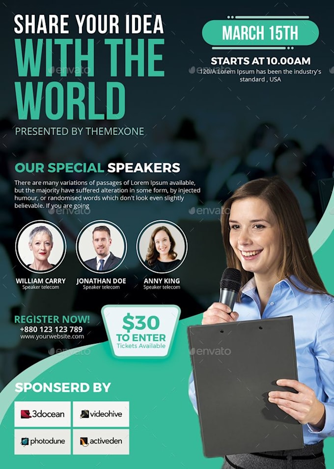 Desig attractive and informative events flyers by Timonmsuya | Fiverr