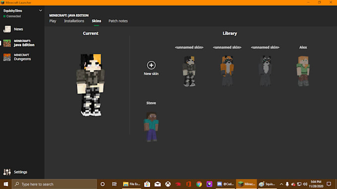 Create a custom minecraft skin just for you by Squishysims | Fiverr
