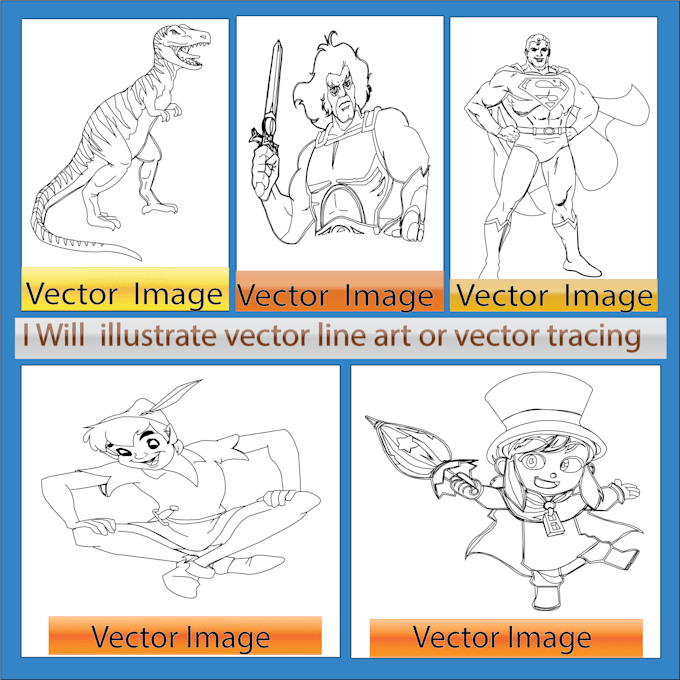 Draw detailed vector line art of objects and characters by Bipa_may10 ...
