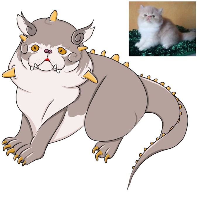 Draw a simple monster from your pet by Yanidaryani | Fiverr