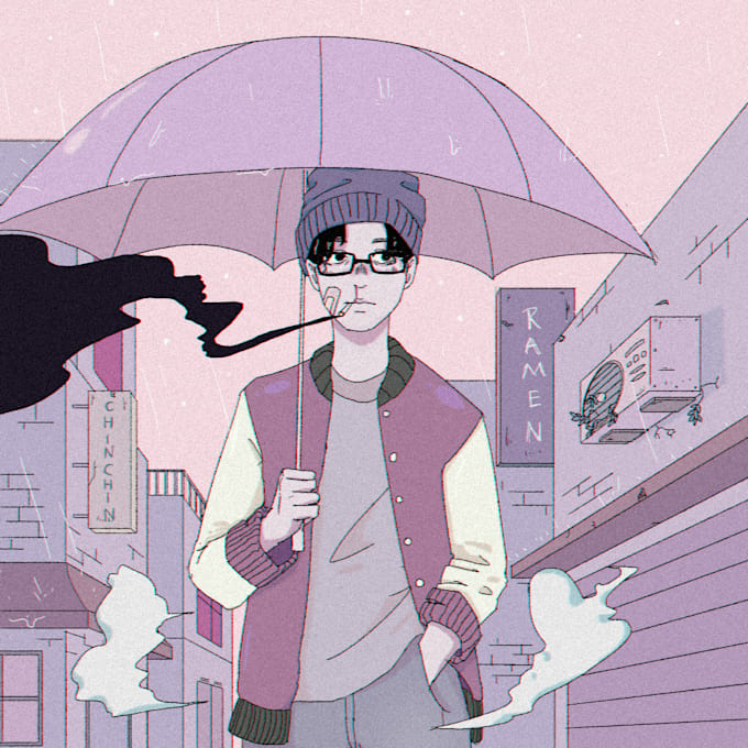 how to draw anime rain