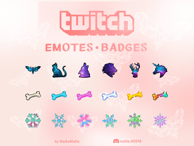 Draw cute twitch sub and bit badges for you by Maikemotte | Fiverr