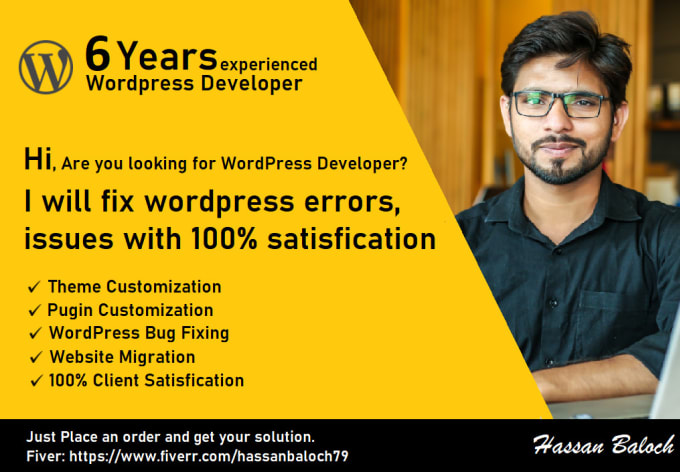 Fix Wordpress Error Php Errors Issues And Customization By Hassanbaloch79 Fiverr