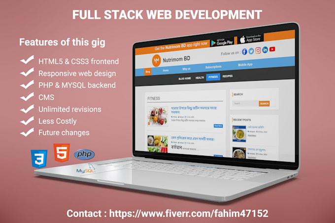 Make you highly professional website with backend and cms by php and mysql by Fahim47152 | Fiverr