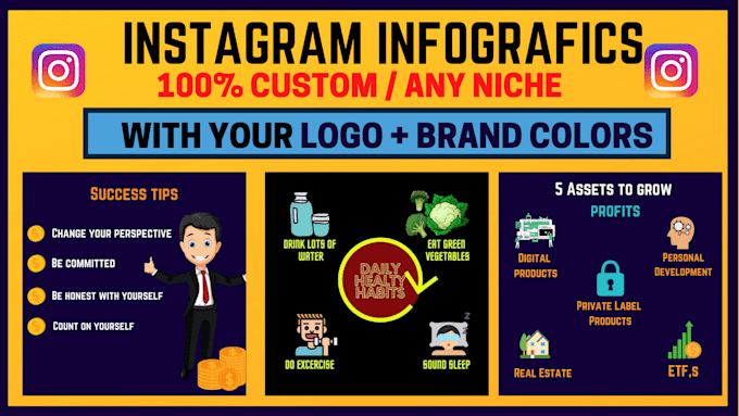 Design customized instagram infographics posts with your logo by ...