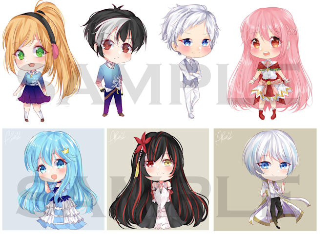 Draw chibi color sketch by Akazumi | Fiverr