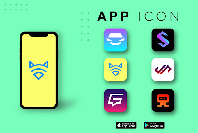 Design flat minimal app icon logo by Design_farm_ | Fiverr