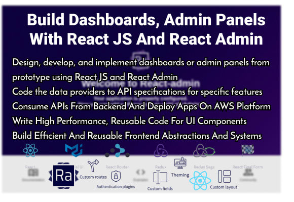 Develop admin panel, dashboard web app with react js and react admin by ...