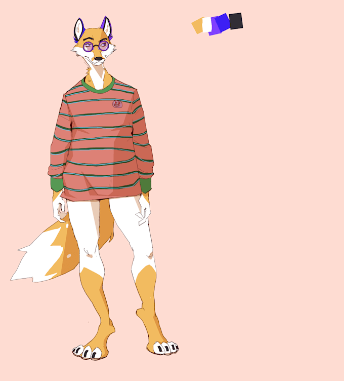 Draw a fursona reference sheet or character sheet by Onyxart01 | Fiverr