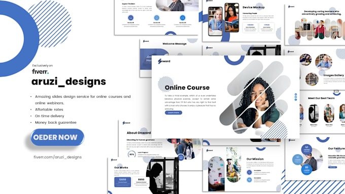 Design slides for your online course or online lessons by Aruzi_designs ...