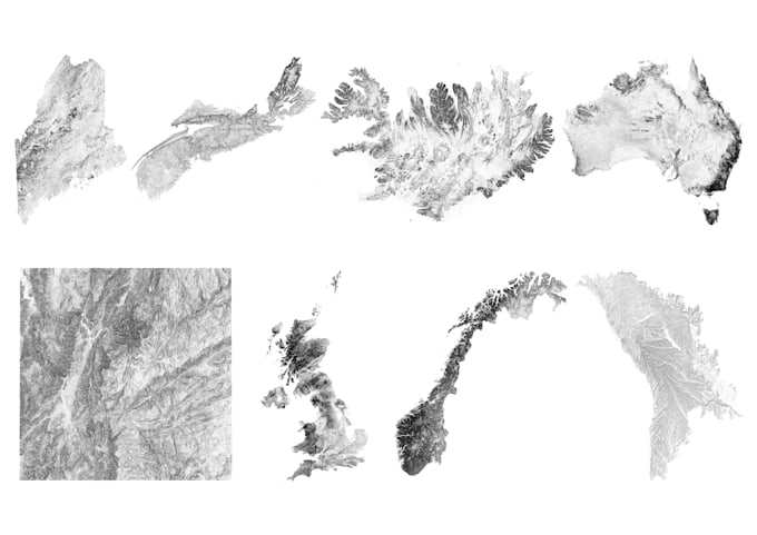 Design a custom line art map of any city or region using gis by Nathnsr ...