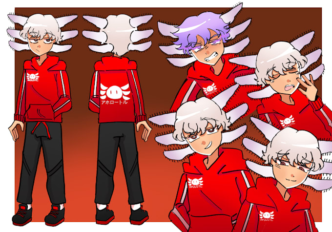 Draw a fully rendered character reference sheet of your oc by ...