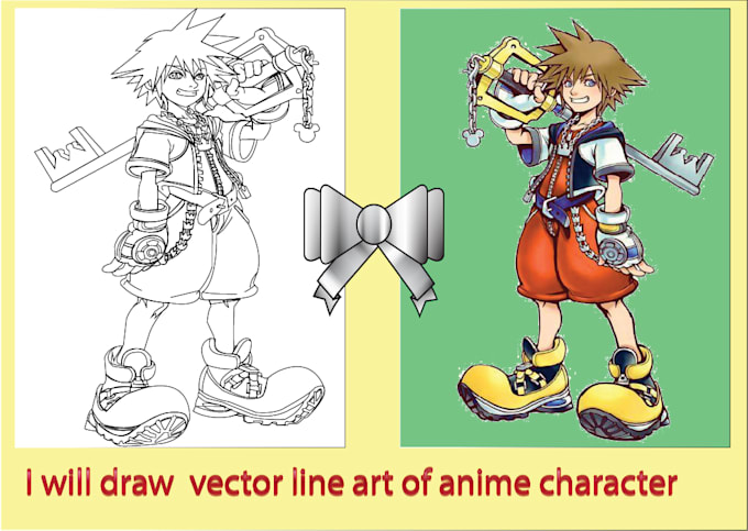 Draw detailed vector line art of unique anime character by Bipa_may10 ...