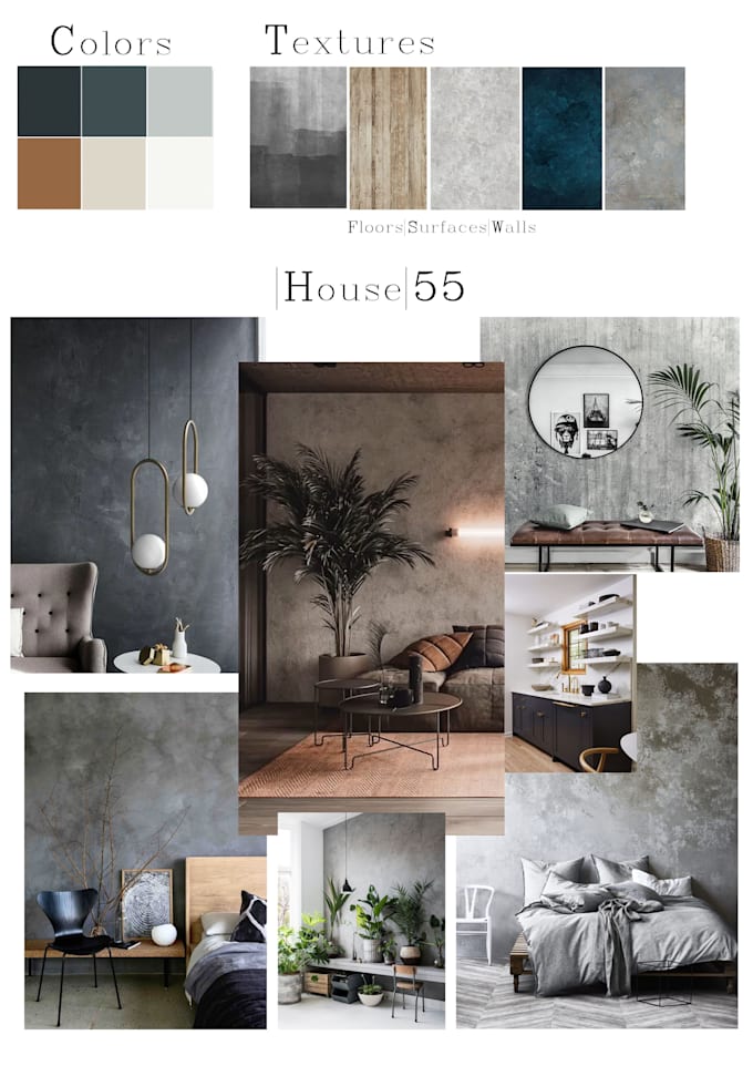 Make interior design moodboards for your project by Dimitrakont | Fiverr