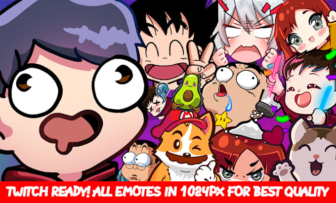 Design amazing custom twitch emotes by Sl1kzzz | Fiverr