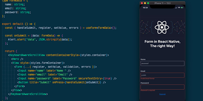 Create An App Using React Native By Drewdata Fiverr