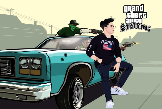 Draw Gta Style Vector Cartoon Potrait By Natasyaanisah