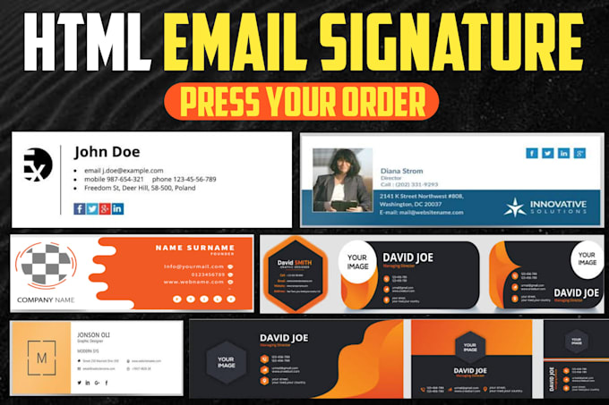 Design professional clickable html email signature by Imtihazdewan | Fiverr