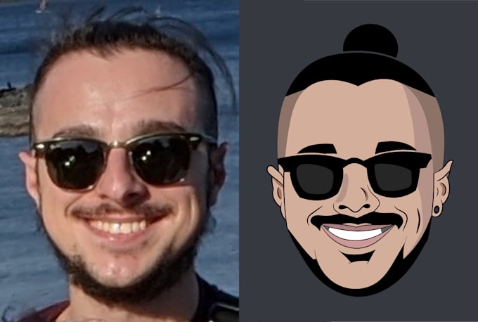 Iconize your face and vector your portrait by Turison | Fiverr