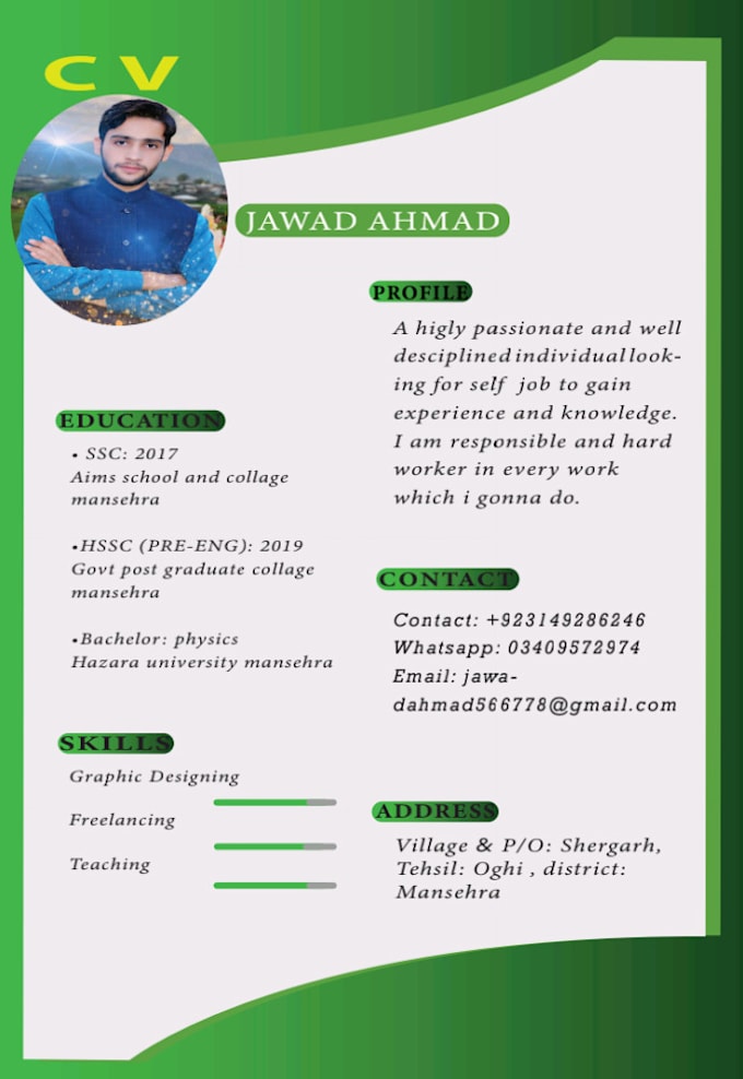 Design a classic, elegant and luxury resume for you by Jawadesigns566 ...