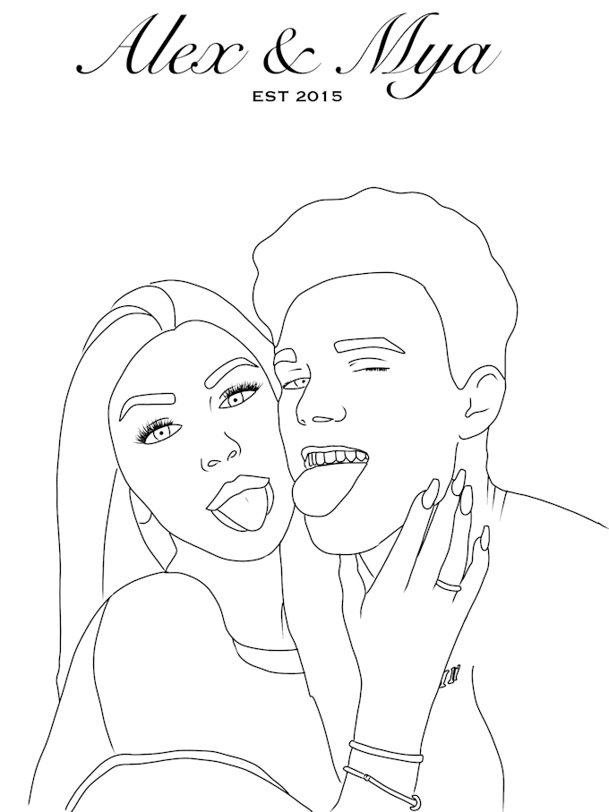 Illustrate an outline portrait of your picture by Kiadesigns | Fiverr