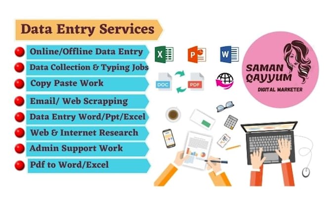 Do data entry, data collection, email scrapping, excel, typing, copy paste work by Samanqayyum0 ...