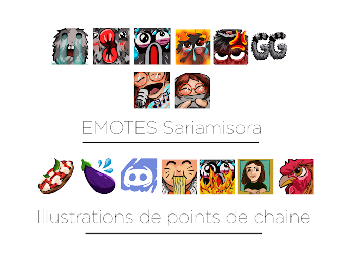 Make wonderfull emotes for your twitch chanel by Sariamisora | Fiverr