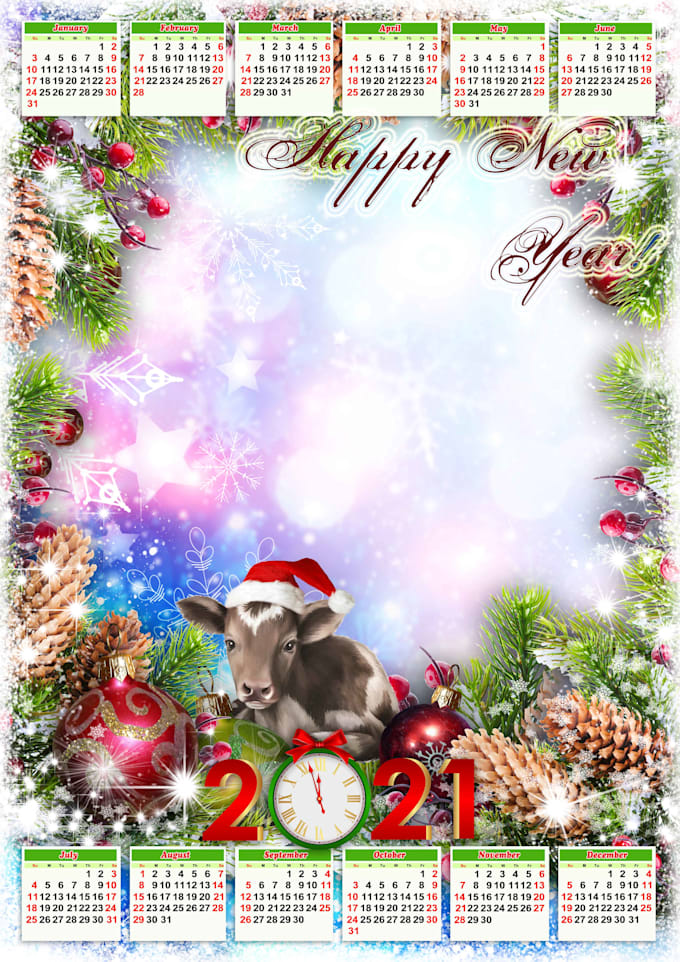 Share you new year calendar pattern design by Leonid_topal | Fiverr