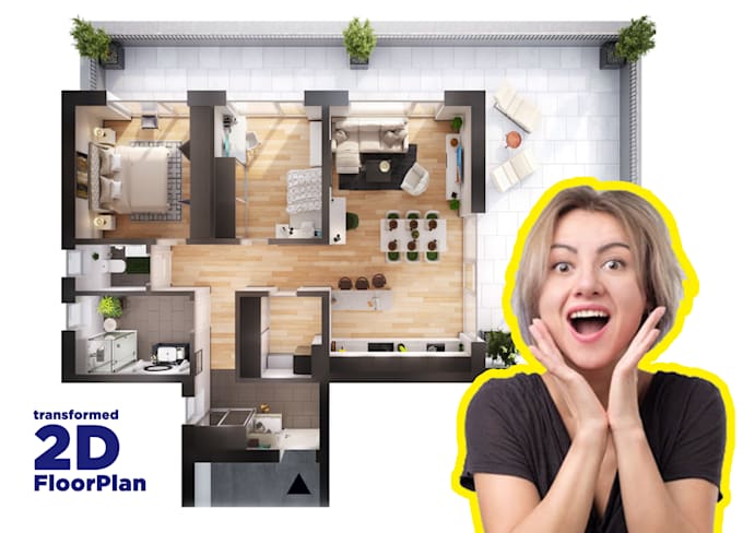 High quality 2d floorplan and free presentation drawing by ...