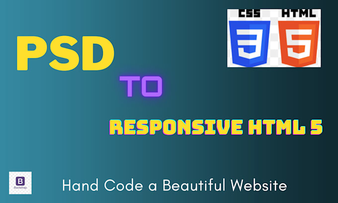 Convert psd, pdf, png, jpg, sketch to bootstrap html by Erumsafder | Fiverr