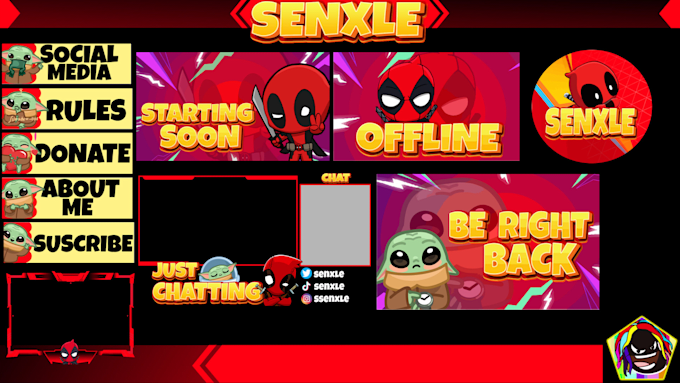 Create amazing cartoon twitch desings, overlays, screens, panels for ...