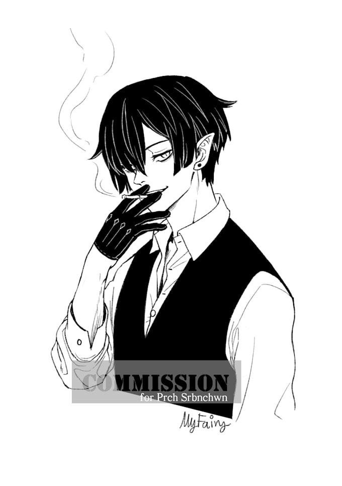 Draw line art in anime and manga style by Myfairy59 | Fiverr